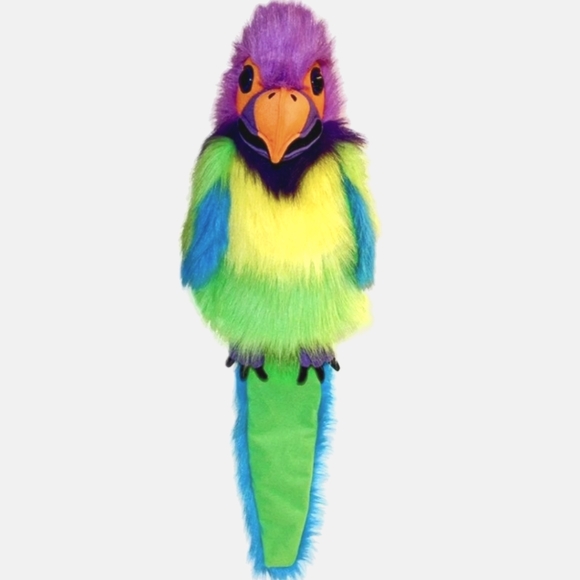 The Puppet Company | Toys | Large Hand Puppet Purple Headed Parakeet ...